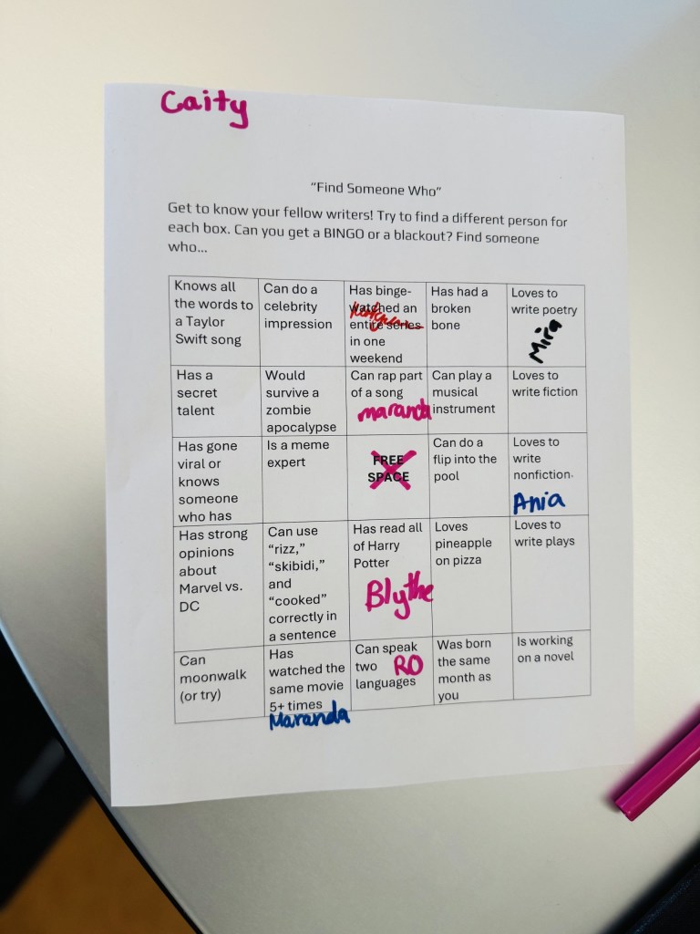 Character Building, Workshopping, and Play Writing: Day One of the 2026 ...